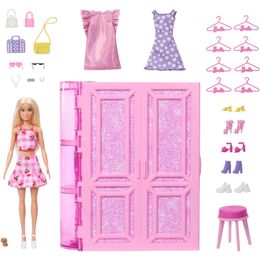 Barbie Kinder Spielwelt "Traumkleiderschrank mit Modepuppe", bunt, Kunststoff, Spielfigurenwelten