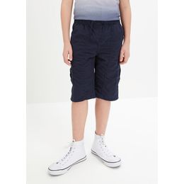 bonprix Schlupf-Cargo-Bermuda aus reiner Baumwolle Regular Fit, blau, 100% Baumwolle
