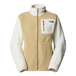 The North Face Damen Strickfleece-Pullover "W YUMIORI FULL ZIP"khaki stone, wei&szlig; dune, utility braun, Gr. XL, Obermaterial: 100% Polyester, Pullover