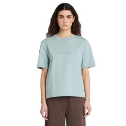 Timberland Damen T-Shirt "LUSH Comfort Short-Sleeve Tee"silber blau, Gr. XL, Obermaterial: 100% Baumwolle, Shirts