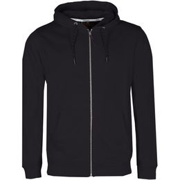 INDICODE Herren Kapuzensweatjacke "INPonto", schwarz, Gr. M, unifarben, Sweatware, Obermaterial: 60% Baumwolle, 40% Polyester, Sweatjacken