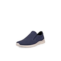 Ecco Herren Slipper "IRVING", Gr. 50, blau, Nubukleder, Schuhe, Slip on Sneaker, Halbschuh, Freizeitslipper mit Stretcheins&auml;tze