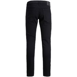 Jack & Jones JACK & JONES Damen Slim-fit-Jeans "JJIGLENN Slim-Fit mit Stretch und praktischer 5-Pocket-Form", schwarz, Gr. 28, Abriebeffekte, Denim/Jeans,