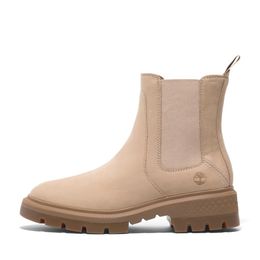 Timberland Damen Chelseaboots "CORTINA VALLEY MID CHELSEA BOOT", Gr. 38,5, beige, Leder, Schuhe, Stiefelette, Winterschuhe, Ankle Boots