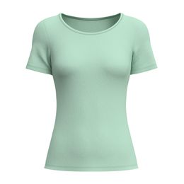 Calida Damen Unterhemd "Natural Comfort", Gr. XS, gr&uuml;n, Single Jersey, Obermaterial: 92% Baumwolle, 8% Elasthan, unifarben, Unterhemden, mit Rundhals