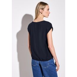 Street One Damen Hemdbluse, blau, Gr. 36, unifarben, Stoff, 100% Viskose, Blusen, aus softer Viskose