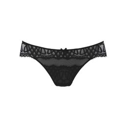 Lascana Damen String "Cara", Gr. 36, schwarz, Spitze, Obermaterial: 87% Polyamid, 13% Elasthan, Unterhosen, aus dezent transparenter Spitze, anteilig