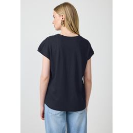 Damen T-Shirt, blau, Gr. 40, STREET ONE STUDIO, unifarben, Web, 50% Modal, 50% Baumwolle, Shirts, im soften Baumwoll-Mix