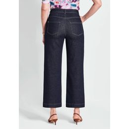 GOLDNER Damen Stretch-Jeans "Kurzgr&ouml;&szlig;e Weite elastische Jeans VERA mit Formbund", blau, Gr. 20, Obermaterial: 98% Baumwolle CO. 2% Elasthan EL., Jeans