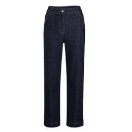 GOLDNER Damen Stretch-Jeans "Kurzgr&ouml;&szlig;e Weite elastische Jeans VERA mit Formbund", blau, Gr. 19, Obermaterial: 98% Baumwolle CO. 2% Elasthan EL., Jeans
