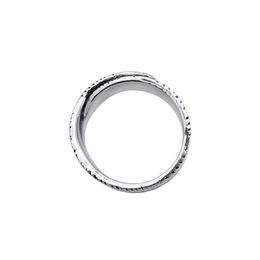 Kuzzoi Herren Silberring "Herren Feder Vintage Trend Massiv 925 Silber", 66mm, ohne Stein, Silber 925 (Sterlingsilber), 12mm, schwarz, Silber 925