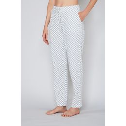JOOP! JOOP Damen Pyjamahose "Cosy", Gr. 38, wei&szlig;, Obermaterial: 95% Baumwolle, 5% Elasthan, gemustert, Hosen, mit Tunnelzug und Bindeband,
