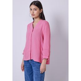 Damen Shirtbluse, rosa, Gr. 40, STREET ONE STUDIO, unifarben, Web, 100% Baumwolle, Blusen, mit 3/4 &Auml;rmeln