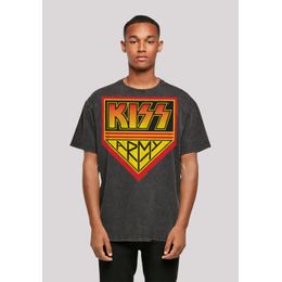 F4NT4STIC Damen T-Shirt "Kiss Rock Band Army Logo", schwarz, Gr. XS, Obermaterial: 100% Baumwolle, Shirts, Premium Qualit&auml;t, Musik, By Rock Off