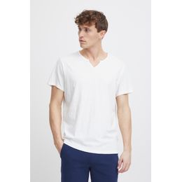 Blend Herren T-Shirt "BHAshton split neck tee", wei&szlig;, Gr. S, unifarben, Single Jersey, Obermaterial: 100% Baumwolle, Shirts, mit Deko-Knopfdetail am