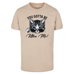 F4NT4STIC Herren T-Shirt "K&auml;tzchen You Gotta Be Kitten Me", beige, Gr. L, Obermaterial: 100% Baumwolle, Shirts, Premium Qualit&auml;t