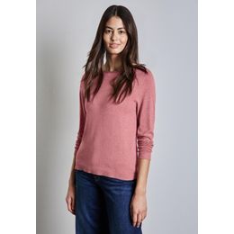 Street One Damen Strickpullover, rosa, Gr. 42, unifarben, Stoff, 60% Viskose, 40% Baumwolle, Pullover, mit U-Boot-Ausschnitt