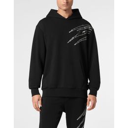 Plein Sport Jungen Sweatshirt "Scratch"0270, schwarz, silber, Gr. XXL, Obermaterial: 88% Baumwolle, 12% Polyester, Sweatshirts