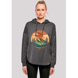 F4NT4STIC Damen Kapuzenpullover "Sonnenuntergang Berglandschaft", grau, Gr. L, Obermaterial: 100% Baumwolle, Pullover, Premium Qualit&auml;t