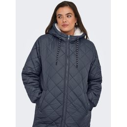 Only CARMAKOMA Damen Steppmantel "CARNEWSANDY QUILT COAT CC OTW", blau, Gr. M, unifarben, Web, Obermaterial: 100% Nylon, M&auml;ntel