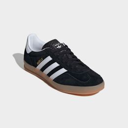 Herren Sneaker "GAZELLE INDOOR", adidas originals, Gr. 38,5core schwarz, cloud wei&szlig;, gum 2, Leder, Synthetik, Schuhe