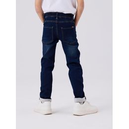 name it Jungen Slim-fit-Jeans "NKMRYAN SLIM SWE JEANS 5225-TH NOOS", blau, Gr. 122, unifarben, Denim/Jeans, Obermaterial: 70% Baumwolle, 27%
