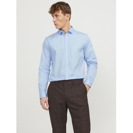 Jack & Jones JACK & JONES Herren Langarmhemd "JPRBLACARDIFF SHIRT L/S NOOS", blau, Gr. XS, unifarben, Web, Obermaterial: 100% Baumwolle, Hemden