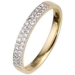 Jobo Damen Fingerring, 50, SI = kleine Einschl&uuml;sse, Diamanten Gelbgold 585, gelb, Diamanten, Gelbgold 585, Fingerringe, 585 Gold mit 33 Diamanten