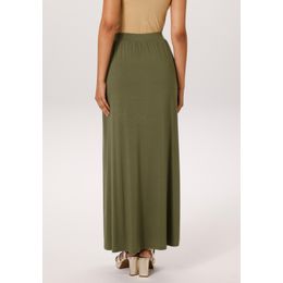 Aniston CASUAL Damen Maxirock, gr&uuml;n, Gr. 34, unifarben, Single Jersey, Obermaterial: 95% Viskose, 5% Elasthan, R&ouml;cke, im Marine Look