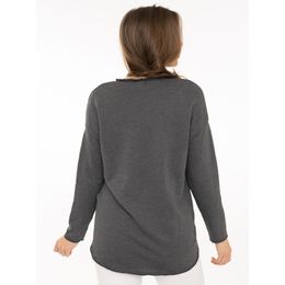 Zwillingsherz Damen Sweatshirt ""Positive Mind"", grau, Gr. L, unifarben, used, Sweatware, Obermaterial: 70% Baumwolle, 30% Polyester, Sweatshirts,