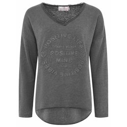 Zwillingsherz Damen Sweatshirt ""Positive Mind"", grau, Gr. S, unifarben, used, Sweatware, Obermaterial: 70% Baumwolle, 30% Polyester, Sweatshirts,