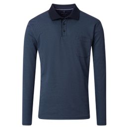 Casamoda Herren Langarm-Poloshirt "Casamoda Polo-Shirt Langarm gestreift", blau, Gr. XL, 60% Baumwolle, 40% Polyester, Shirts