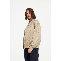 Manisa Damen Blouson, beige, Gr. 44, unifarben, Obermaterial: 100% Polyester. Futter: 100% Polyester, Jacken, mit &uuml;berschnittenen Schultern