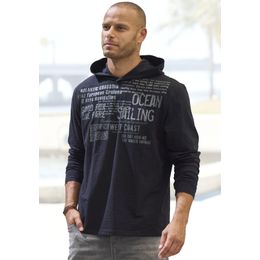John Devin Herren Kapuzenshirt, schwarz, Gr. XL, bedruckt, Slub, Obermaterial: 100% Baumwolle, Shirts, Langarmshirt bedruckt mit Kapuze aus