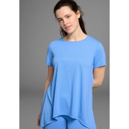 Venice Beach Damen Funktionsshirt "Funktionsshirt", blau, Gr. 52, Single Jersey, Obermaterial: 63% Polyester, 32% Baumwolle, 5% Elasthan, Shirts,