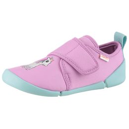 Superfit M&auml;dchen Hausschuh "VENTI WMS: Weit", Gr. 33, lila, Polyester, Schuhe, Barfu&szlig;schuh mit Klettverschluss, Gr&ouml;&szlig;enschablone zum Download