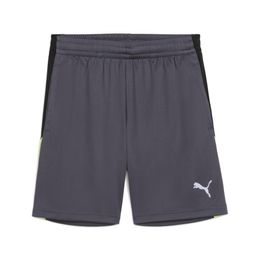 Puma M&auml;dchen Sporthose "individualFINAL Trainingsshorts Jugendliche"galactic gray gelb alert, Gr. 116, unifarben, Obermaterial: 100% Polyester;