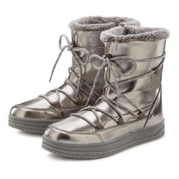 Lascana Damen Winterboots "Winterstiefel mit Warmfutter &ndash; wasserabweisend", Gr. 37, silber, Obermaterial: 100% Synthetik. Decksohle: 100%