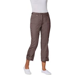 CR&Eacute;ATION L Damen Baumwollhose mit krempelbaren Beinen dunkeltaupe Gr&ouml;&szlig;e 19