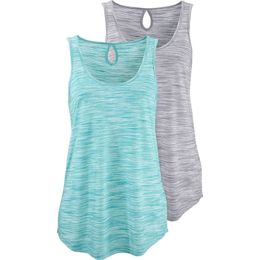 Beach Time Damen Tanktop mint-meliert, grau-meliert Gr&ouml;&szlig;e 32/34
