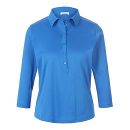 efixelle - Polo-Shirt mit 3/4-Arm, blau, Gr. 36 / S - Baumwolle