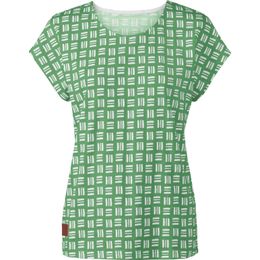 CR&Eacute;ATION L Damen Print-Shirt aus reiner Baumwolle apfel-ecru-bedruckt Gr&ouml;&szlig;e 38