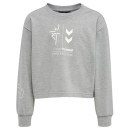 Hummel Sweatshirt M&auml;dchen Gr&ouml;&szlig;e 140 graumeliert / wei&szlig;