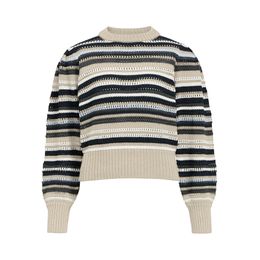 Object Pullover 'Lola' Damen Gr&ouml;&szlig;e S creme / blau / dunkelgrau