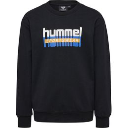 Hummel Sweatshirt 'TUKAS' Jungen Gr&ouml;&szlig;e 110 neonblau / safran / schwarz / wei&szlig;