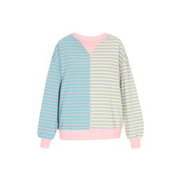 Swirly Sweatshirt Damen Gr&ouml;&szlig;e M azur / limone / stone / hellpink