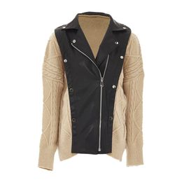 NAEMI Strickjacke Damen Gr&ouml;&szlig;e M beige / schwarz