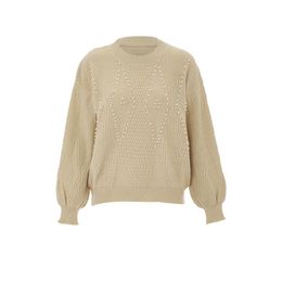 NALLY Pullover Damen Gr&ouml;&szlig;e M beige / perlwei&szlig;