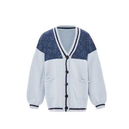 SANIKA Strickjacke Damen Gr&ouml;&szlig;e M blau / hellblau / wei&szlig;