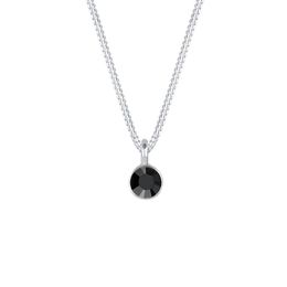 Elli Kette Damen Gr&ouml;&szlig;e 45 schwarz / silber